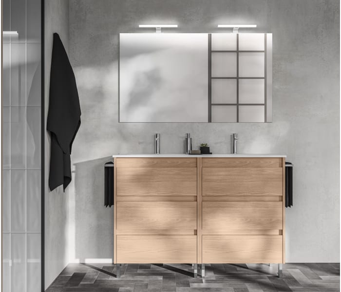 Conjunto mueble de baño de Royo Sansa con patas 6 cajones 120 cm | Todomueblesdebaño [2025]